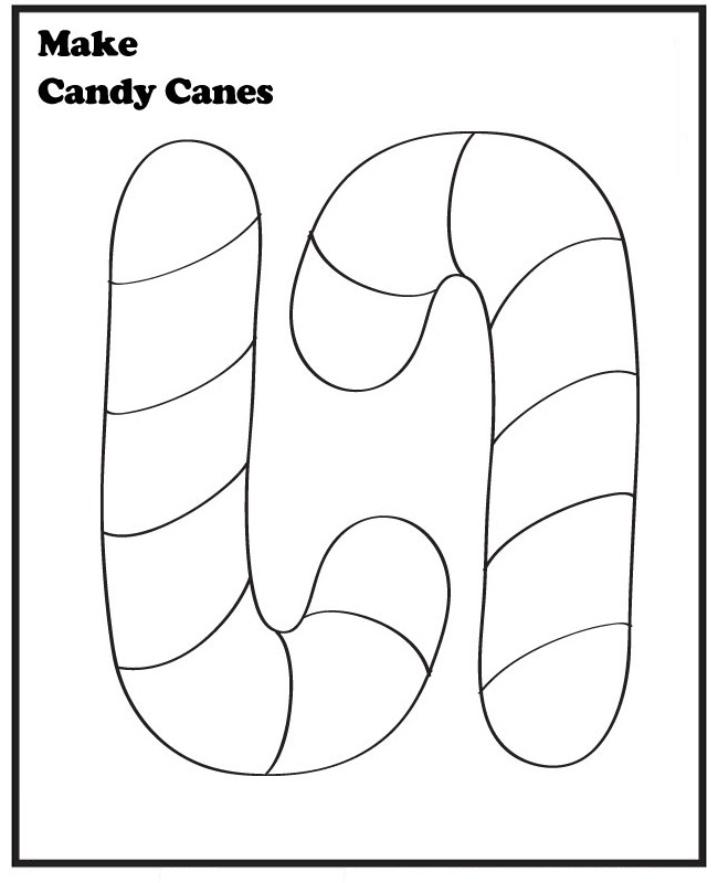 Free Printable Candy Cane Coloring Pages For Kids