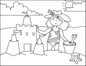 Beach Coloring Pages - Beach Scenes & Activities