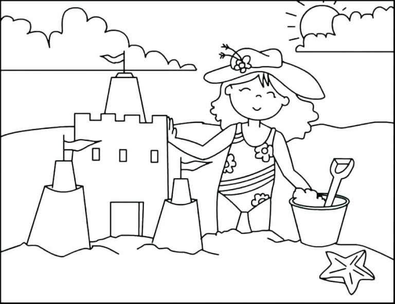 Beach Coloring Pages - Beach Scenes & Activities