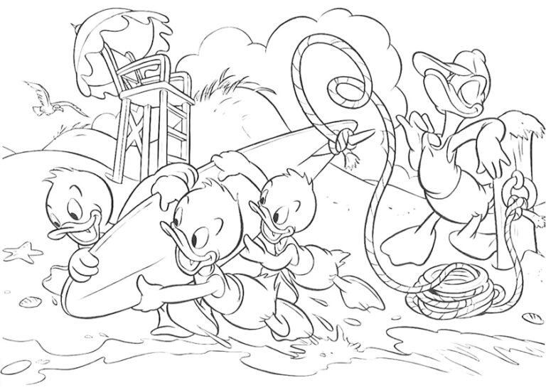 Beach Coloring Pages - Beach Scenes & Activities