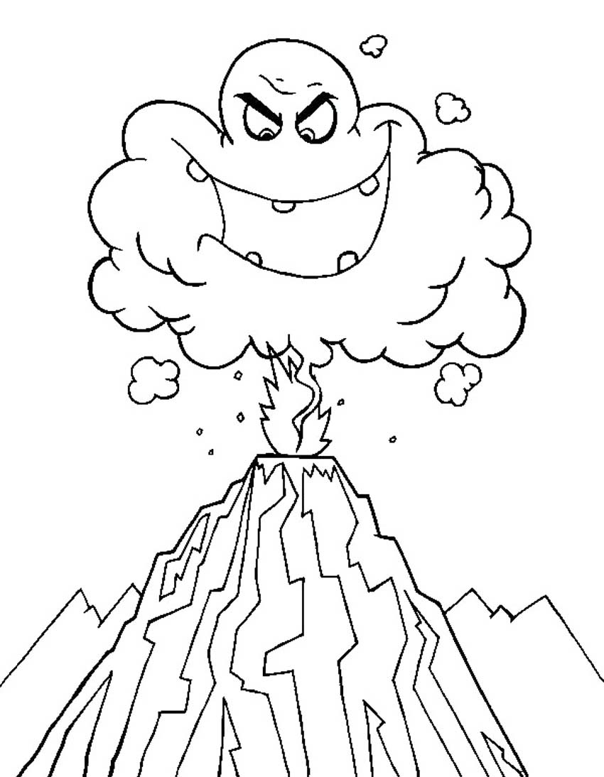 Free Printable Volcano Coloring Pages For Kids