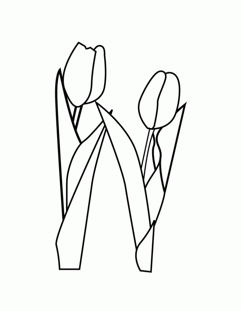 Free Printable Tulip Coloring Pages For Kids