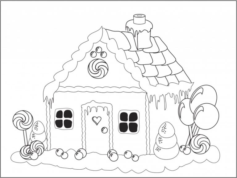 Free Printable Gingerbread House Coloring Pages for Kids