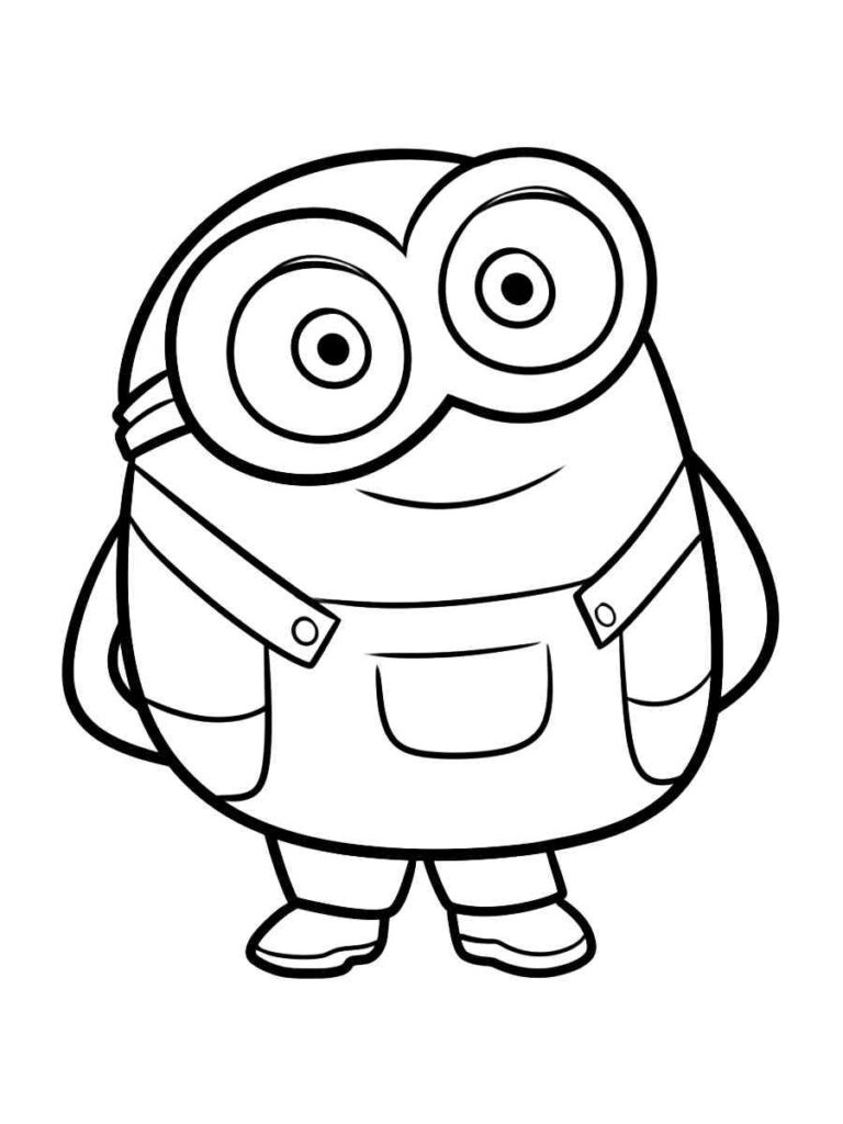Minion Black And White Coloring Page