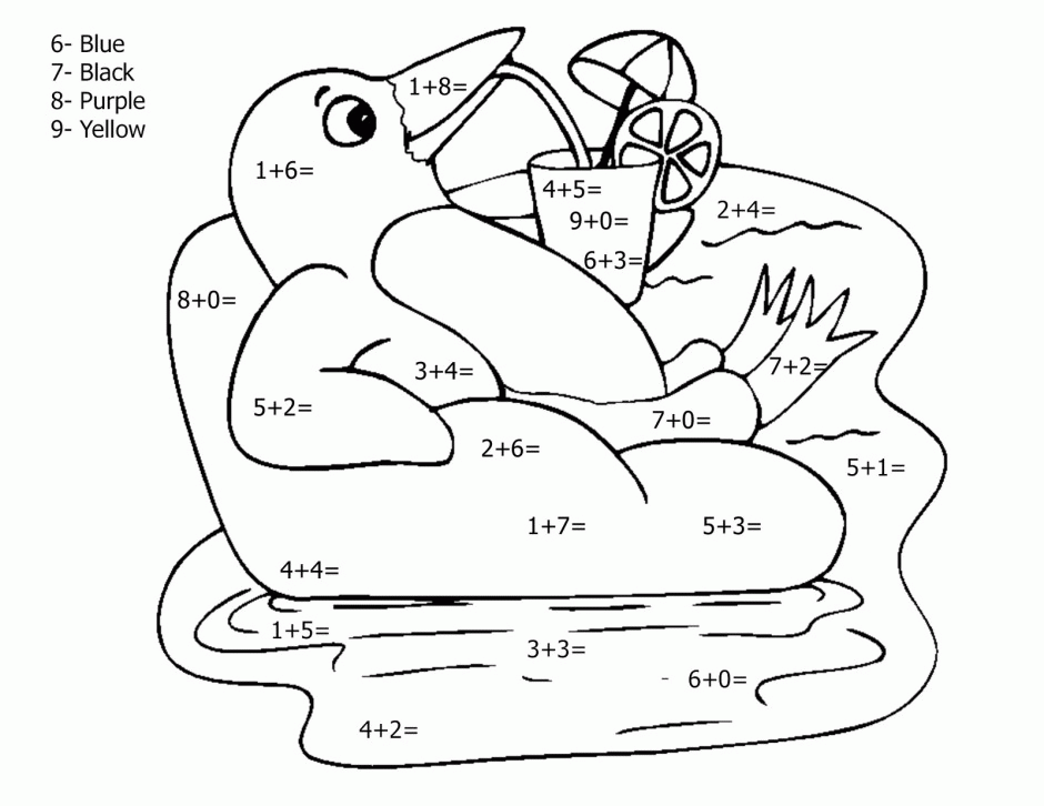 Color By Number Addition Best Coloring Pages For Kids