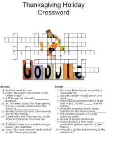 Thanksgiving Crossword Puzzle - Best Coloring Pages For Kids
