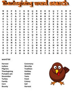 Thanksgiving Word Search - Best Coloring Pages For Kids