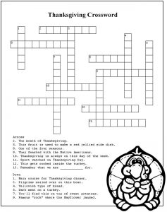 Thanksgiving Crossword Puzzle - Best Coloring Pages For Kids