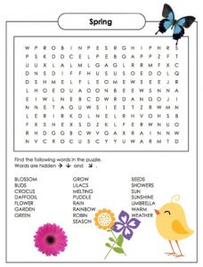 Spring Word Search - Best Coloring Pages For Kids