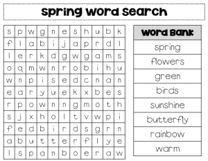 Spring Word Search - Best Coloring Pages For Kids