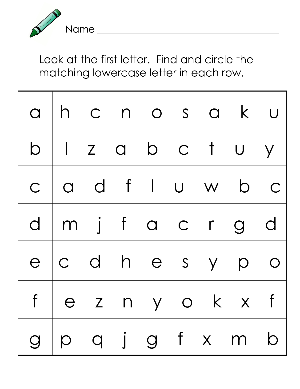 Alphabet Matching Printable Printable Word Searches