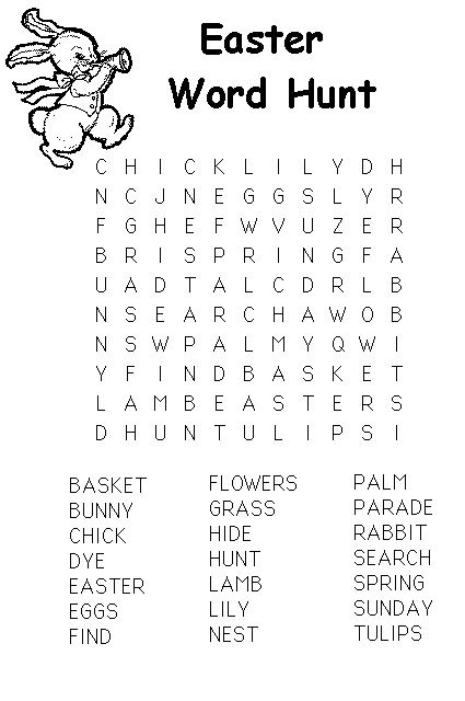 Easter Word Search Puzzles Best Coloring Pages For Kids