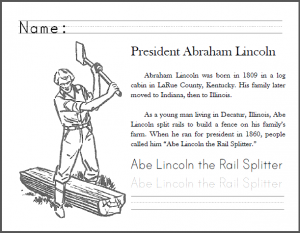Abraham Lincoln Worksheets - Best Coloring Pages For Kids