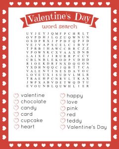 Valentines Word Search - Best Coloring Pages For Kids