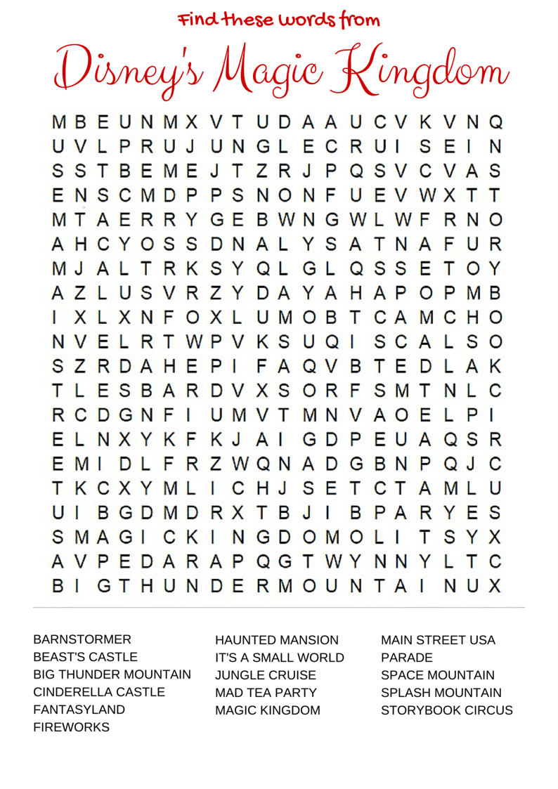 Disney Word Search - Best Coloring Pages For Kids Disney Word Search - Best Coloring Pages For Kids