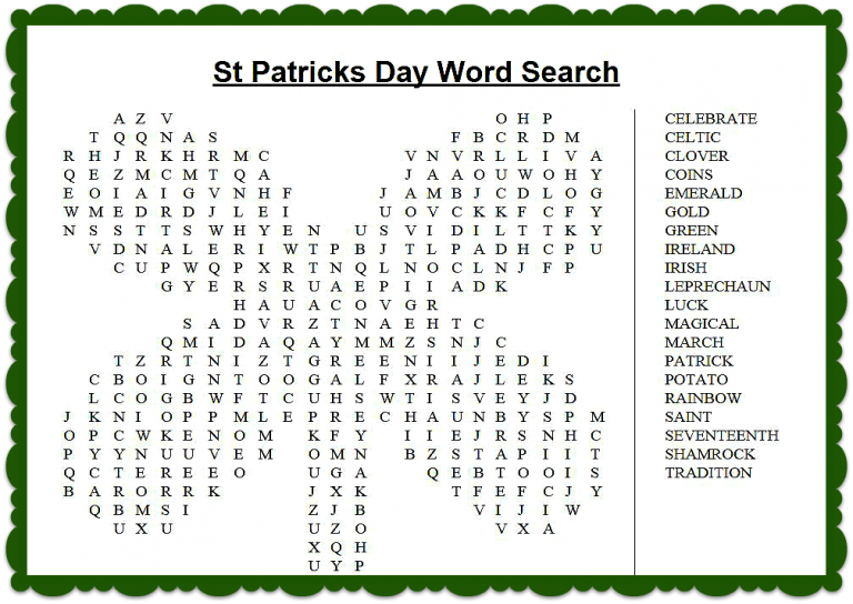 St Patricks Day Word Search - Best Coloring Pages For Kids