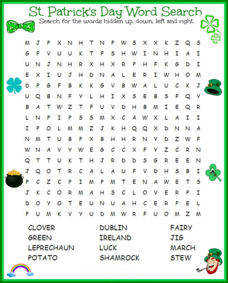 St Patricks Day Word Search - Best Coloring Pages For Kids