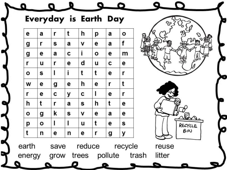 Earth Day Word Search - Best Coloring Pages For Kids