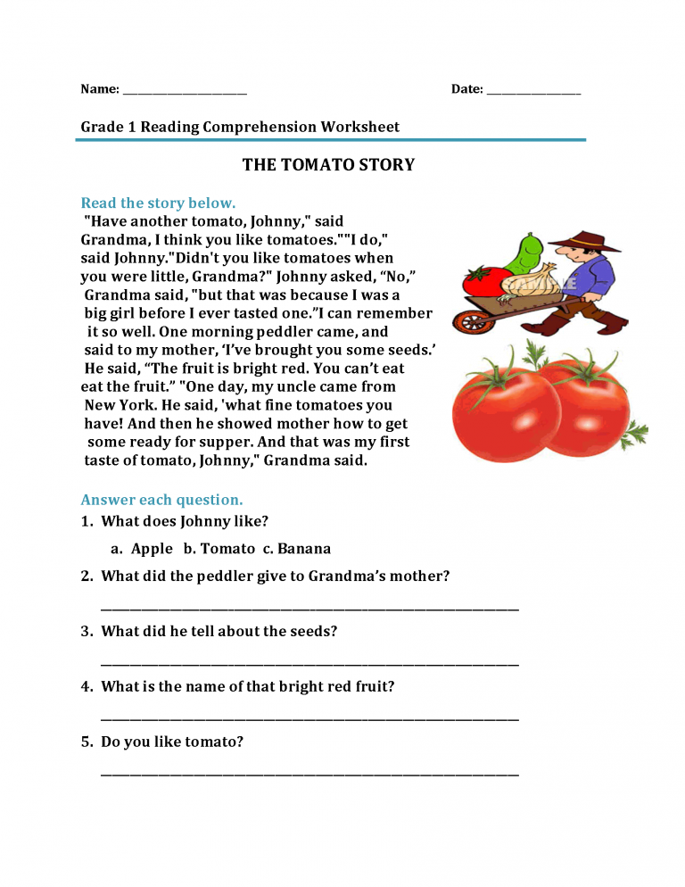 1st Grade Reading Worksheets - Best Coloring Pages For Kids