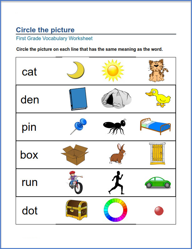Printable Worksheets For First Grade