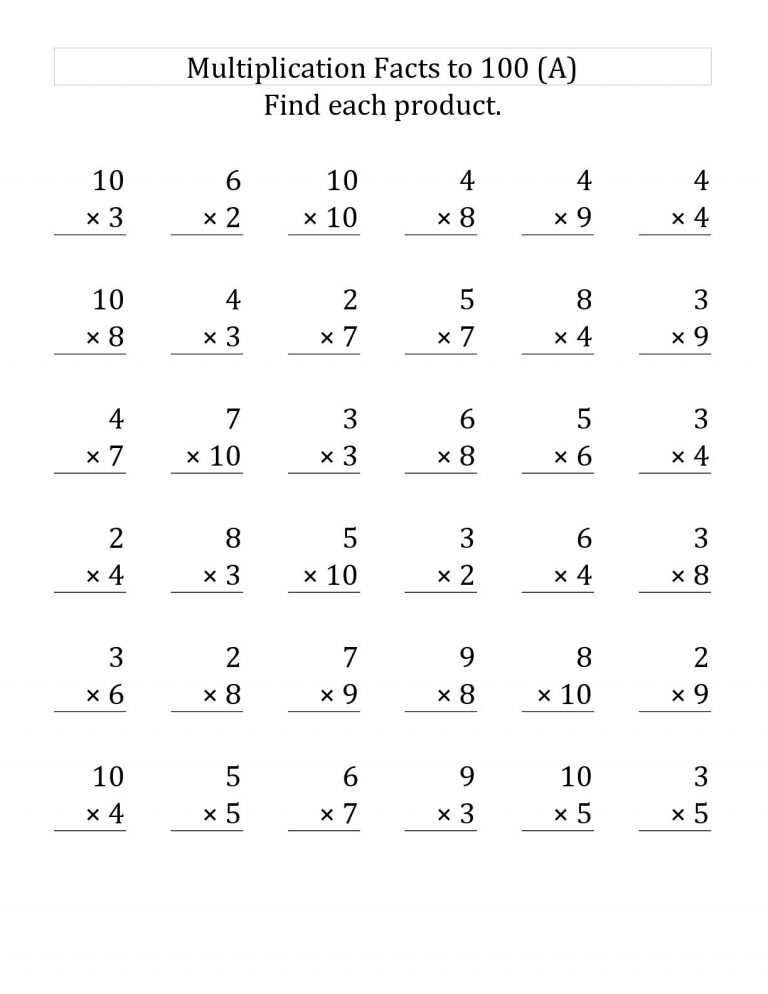 3rd Grade Multiplication Worksheets - Best Coloring Pages For Kids