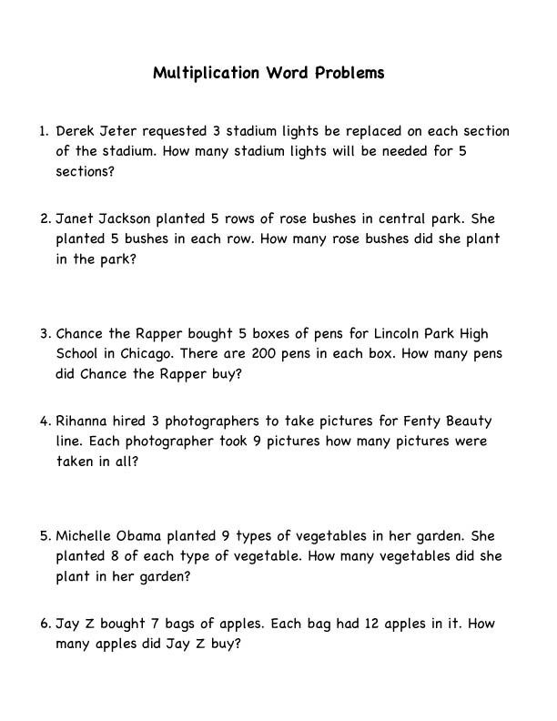 2nd Grade Multiplication Word Problem Worksheets K5 Learning 