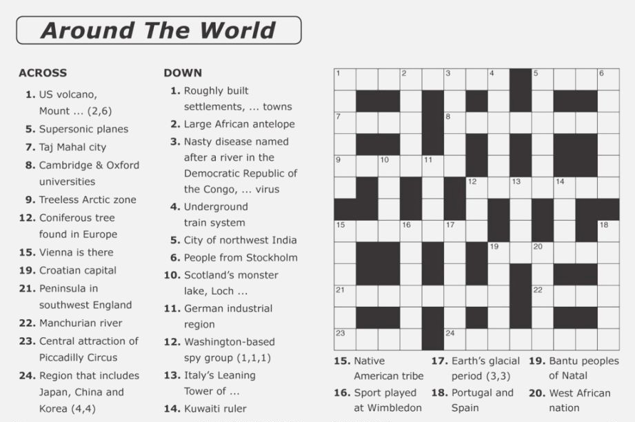 Crossword Puzzles For Adults Best Coloring Pages For Kids