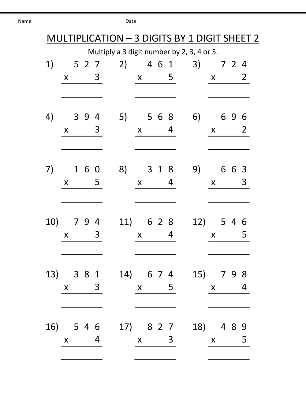 4th Grade Multiplication Worksheets Best Coloring Pages For Kids