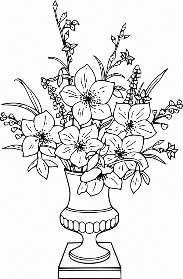 empty flower pot coloring page