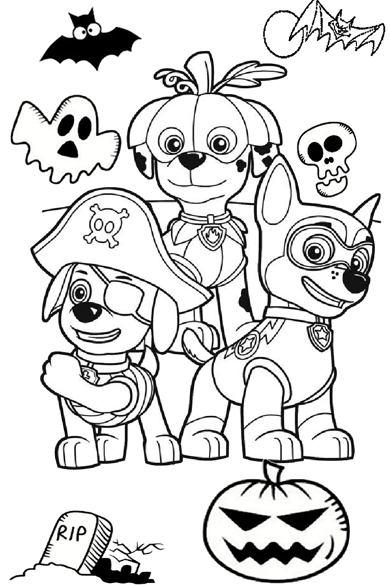 Paw Patrol Halloween Coloring Pages Best Coloring Pages For Kids