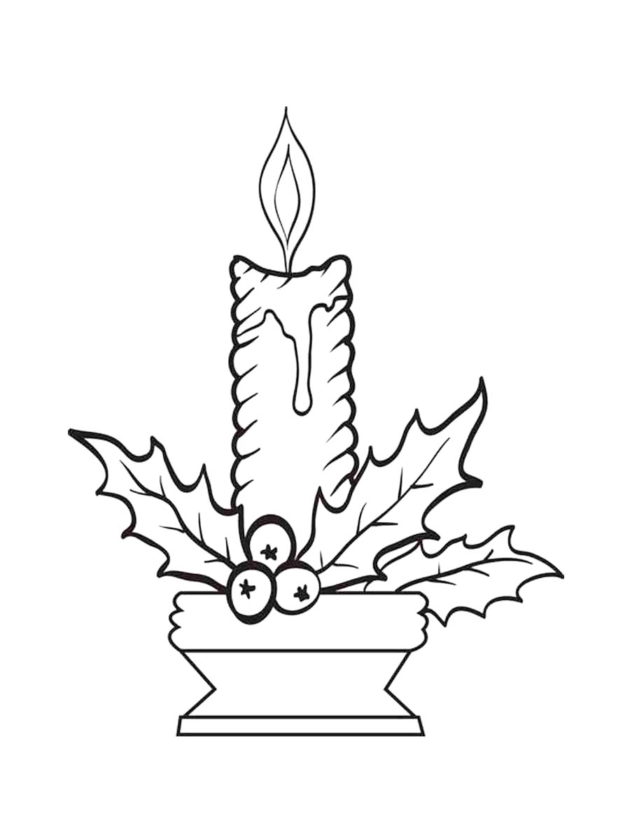 Christmas Candles Coloring Pages - Best Coloring Pages For Kids
