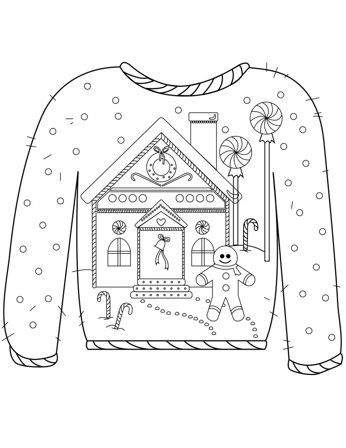 Ugly Christmas Sweater Coloring Pages - Best Coloring Pages For Kids