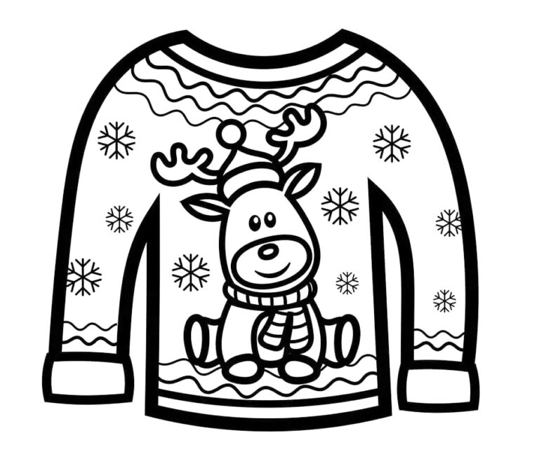 Ugly Christmas Sweater Coloring Pages - Best Coloring Pages For Kids